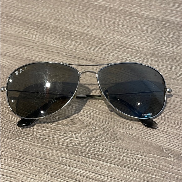 Ray-Ban | Accessories | Rayban Silver Frame Sunglasses With Dark Lenses ...